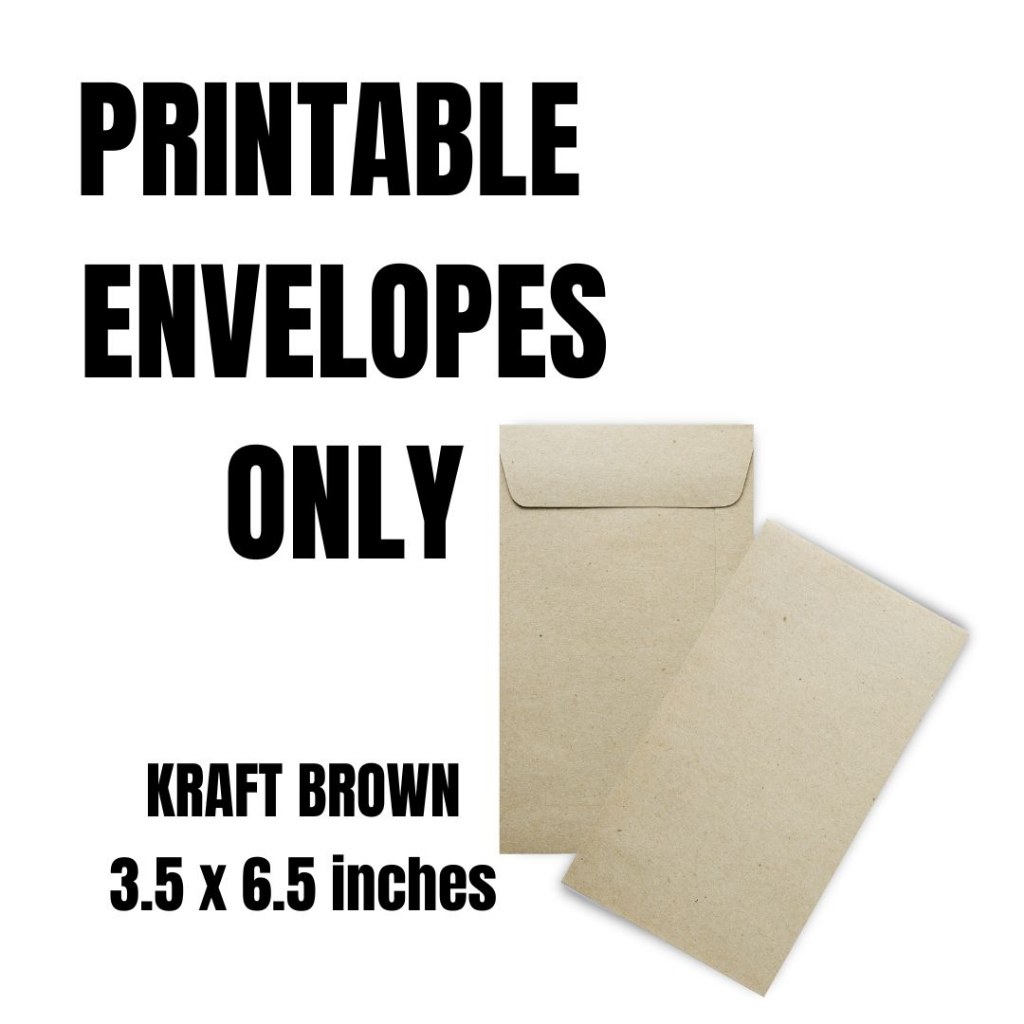Coin #7 Envelopes | White Money Envelope | Printable Kraft Brown Cash ...