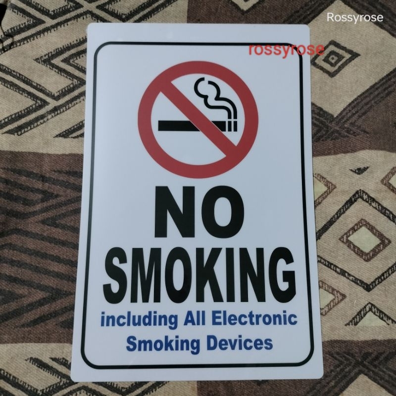 PVC No Smoking Including All Electronic Smoking Devices PVC Plastic ...