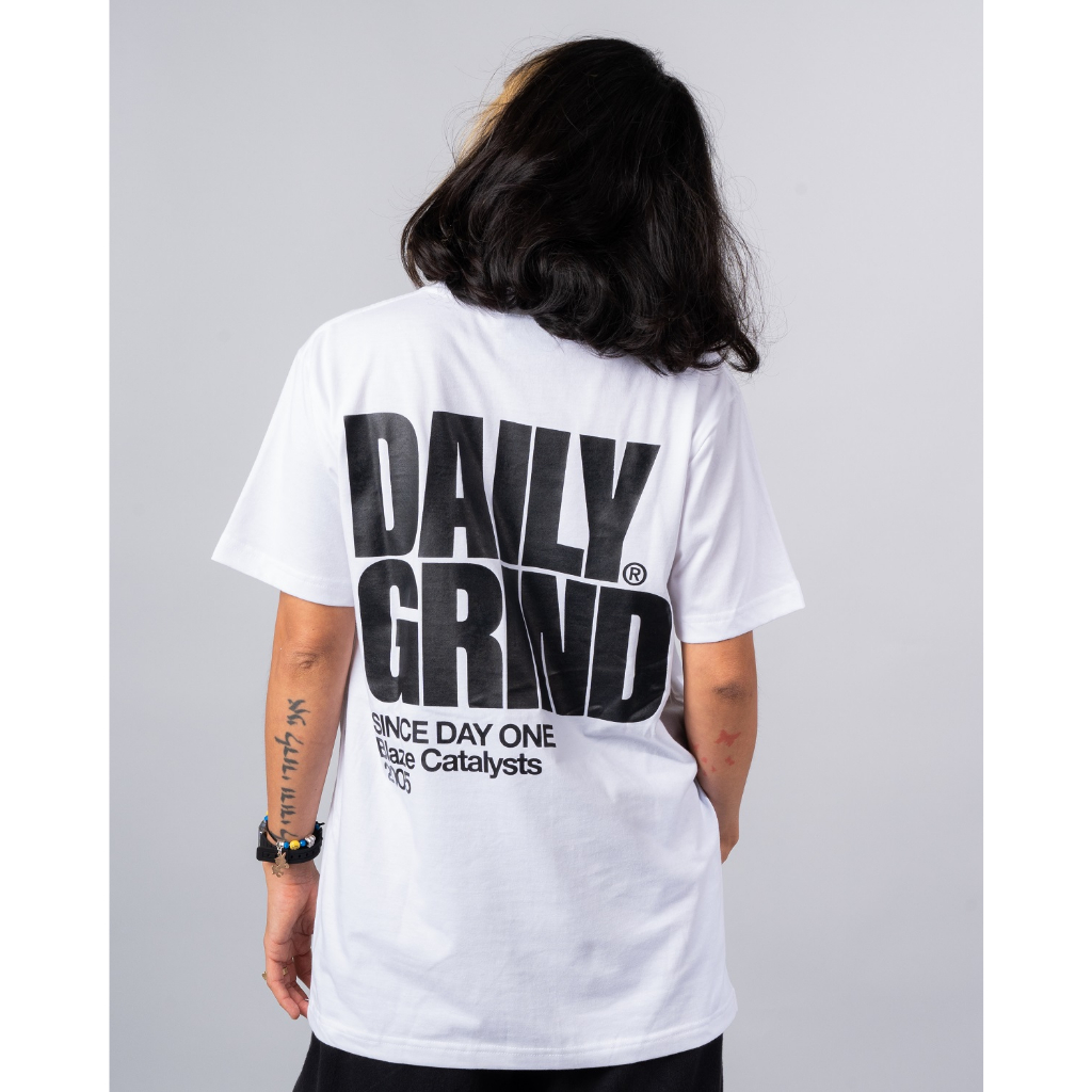 DAILY GRIND BLAZE TSHIRT WHITE | Shopee Philippines