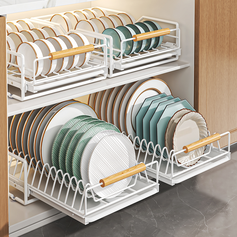 Kitchen Dish Rack For Kitchen Cabinet Pullout Basket Dish Rack Drainer ...