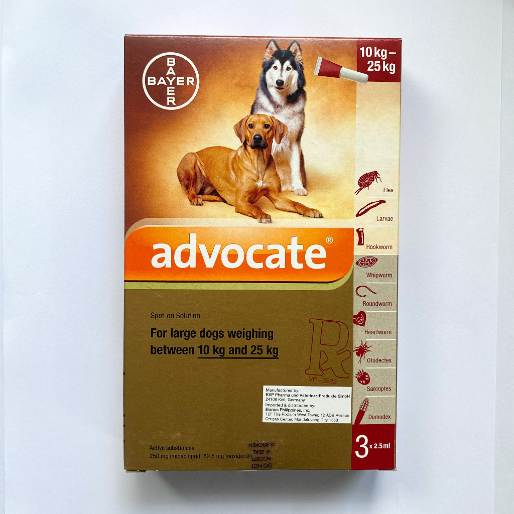 Advocate Spot-on Solution for Dogs 10-25kg Anti-tick Flea Dewormer ...