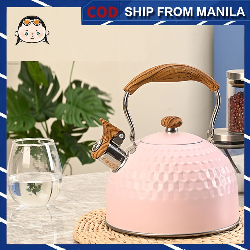 2.5L Pink Stainless Steel Whistling Tea Kettle For Make Tea Boil Water ...