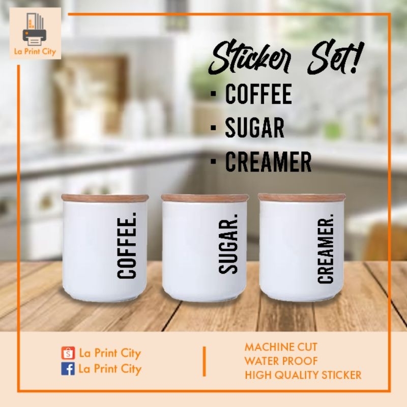Cheapest Coffee, Creamer, Sugar sticker label set for canisters, coffee ...