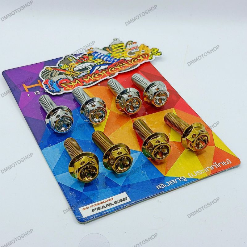 Heng Gold Bolt Set - 8mm Fine Thread Flower Type for Yamaha Sniper 155 ... Heng Gold Bolt Set - 8mm Fine Thread Flower Type for Yamaha Sniper 155 ...