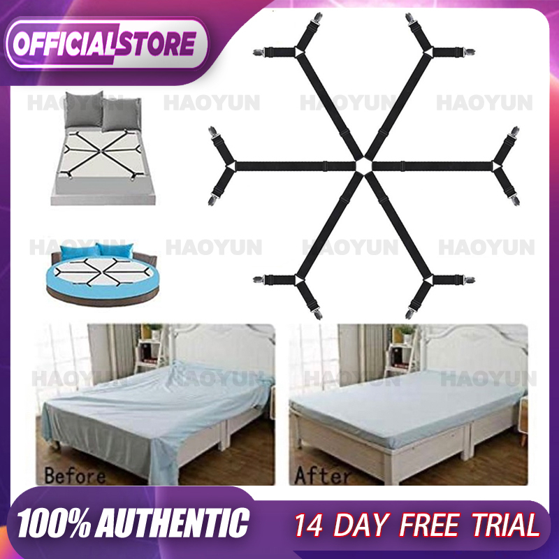 6 Sides Bed Sheet Clips Adjustable Suspender Fastener Elastic Sheet ...
