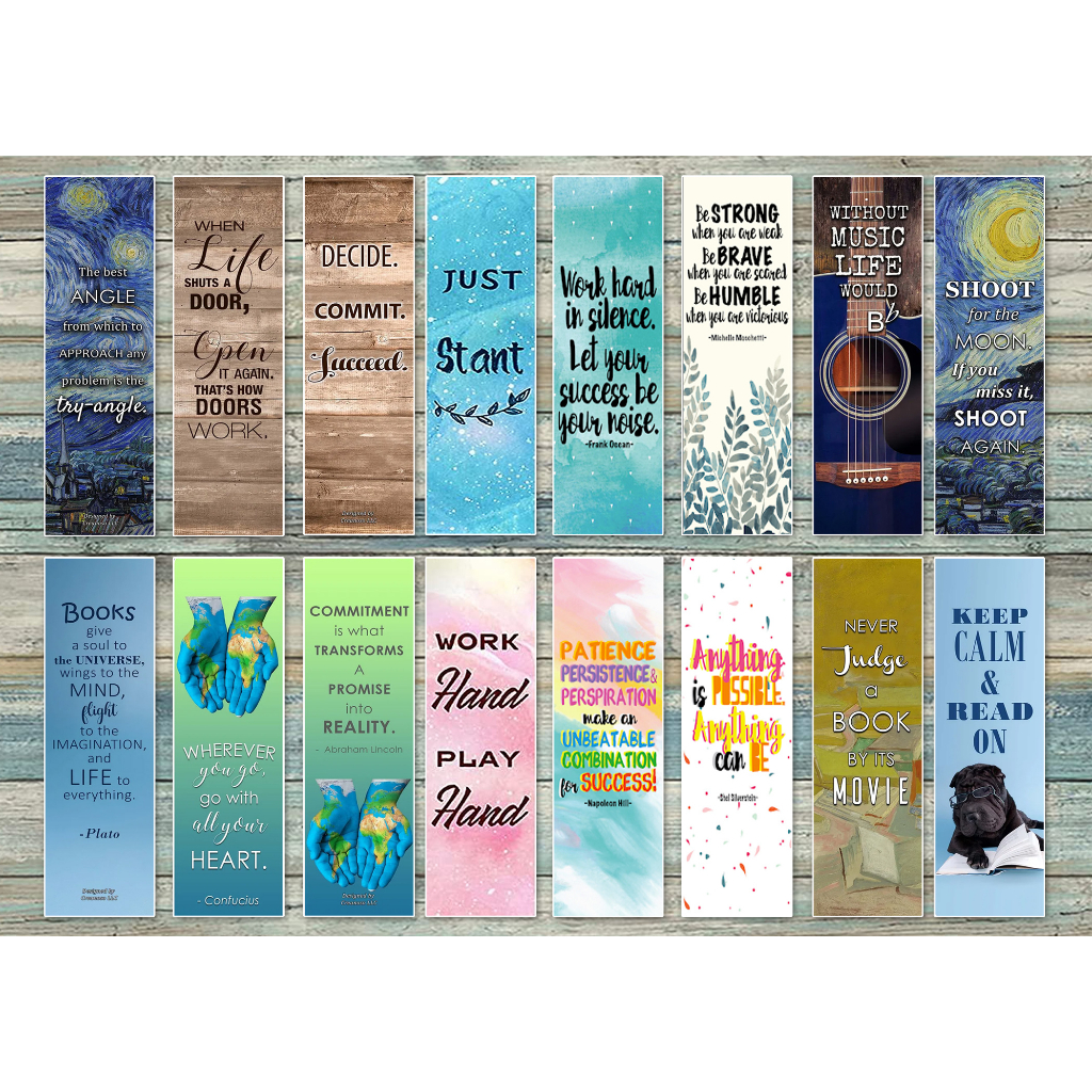 Bookmark Set (16pcs.) 3D Laminated, Anti-Scratch, Waterproof Bookmark ...