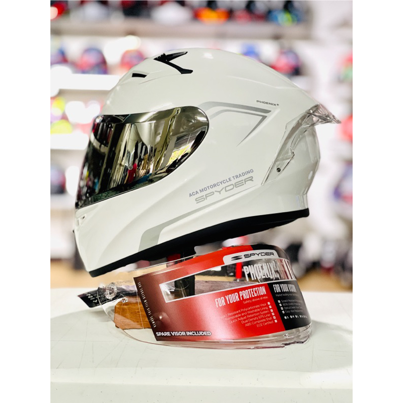 Spyder Phoenix+ V2 Full-face Single Visor Helmet w/ FREE CLEAR VISOR ...