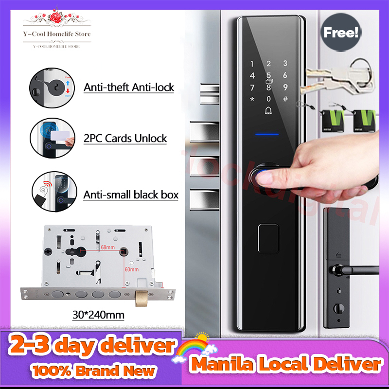 Smart Door Lock Anti-theft Door knob Lock Card Digital Code keyboard ...