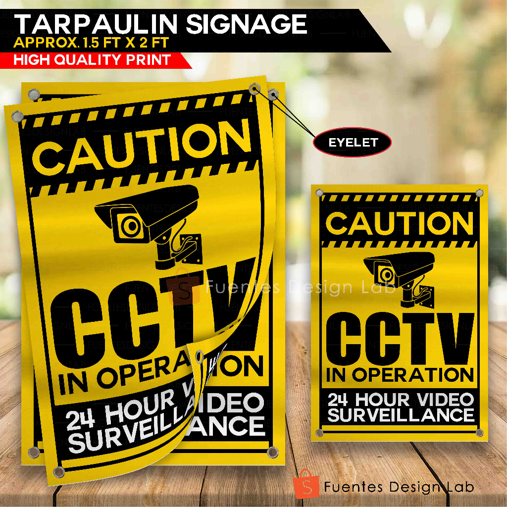 2pcs CCTV In Operation Signage | CCTV In Operation Tarpaulin Signage ...