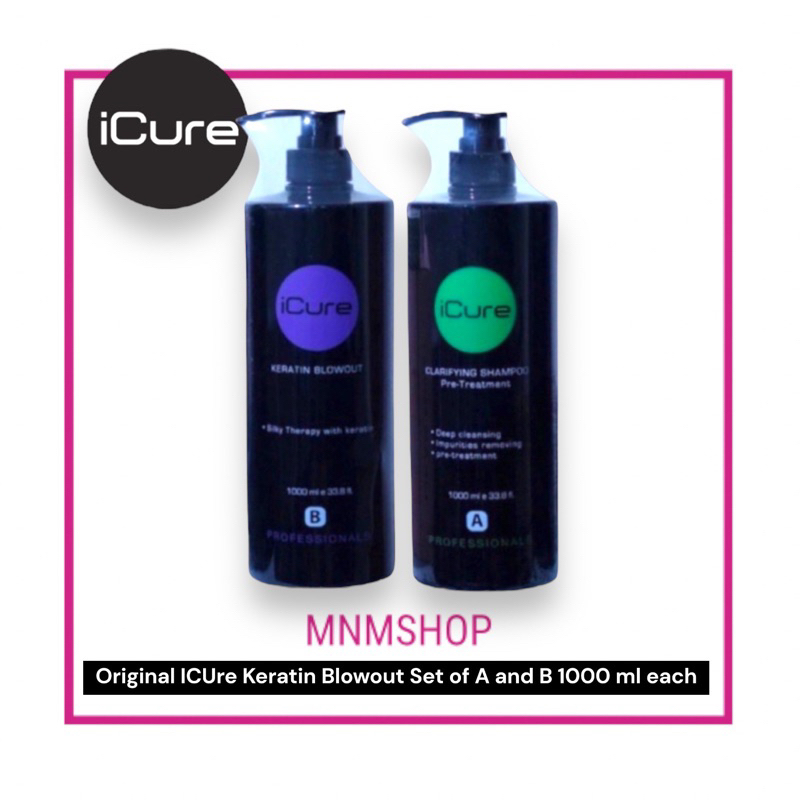 KERATIN POWER DUO iCure Blowout Set A & B (1000ml each) for Healthy ...