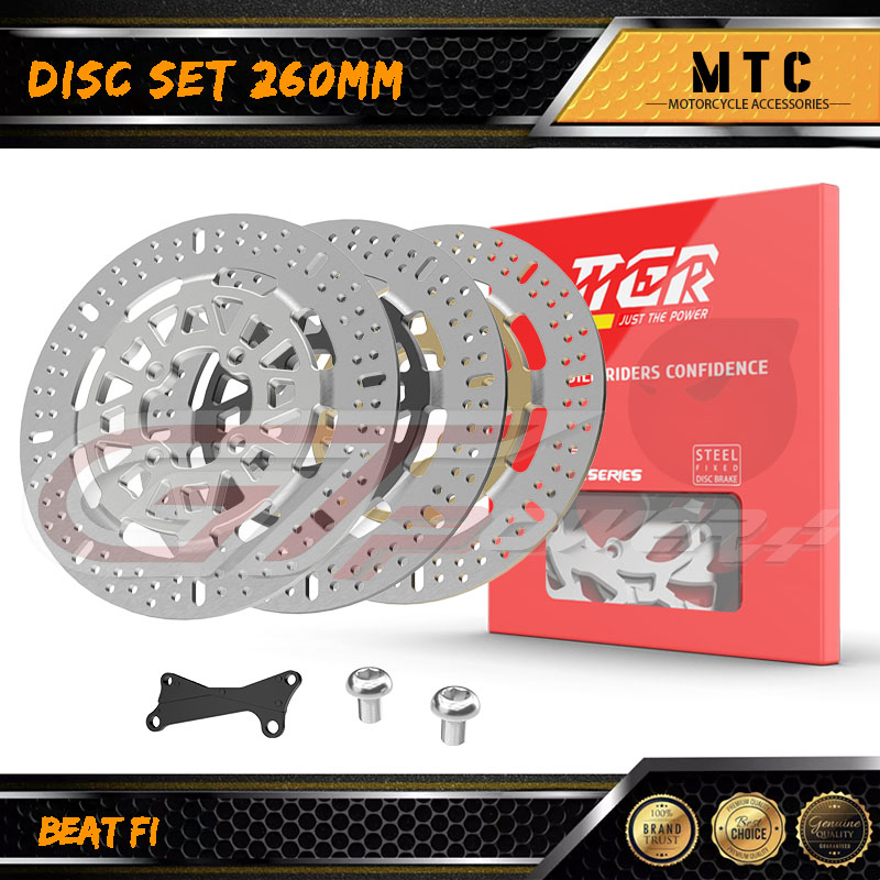 TTGR Lighten Disc BEAT FI / CLICK125 260MM 4 HOLES BLACK / SILVER ...