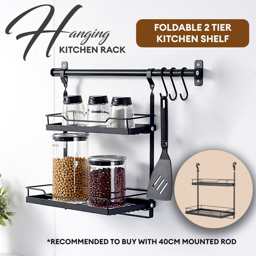 LOCAUPIN Wall Mounted Kitchen Rack Hanging Organizer Utensil Holder ...