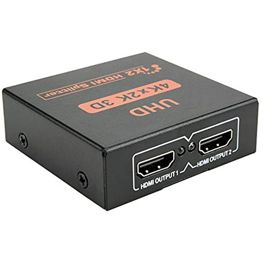HDMI Splitter 1x2 and 1x4 Repeater 1080P HD 4K for Dual Monitor/Dual ...