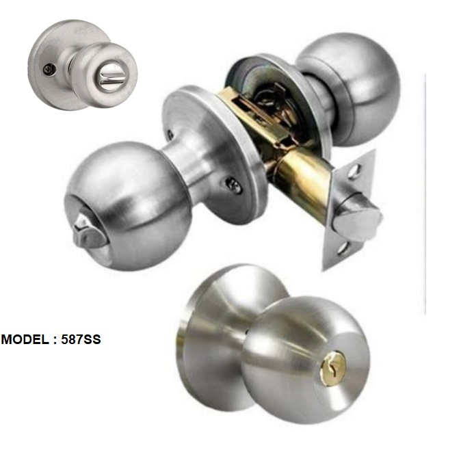 SUNRISE/ DOORLINK Door knob Entrance Lockset stainless with 3 keys High ...