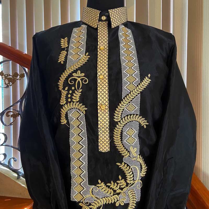 BLACK Barong Tagalog for Men and Black Modern Barong Dress for Ladies ...