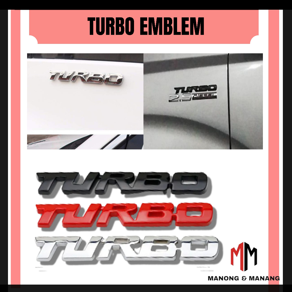 3D Letter Turbo Car Sticker Decal Decor Large/small B-124 | Easy to ...