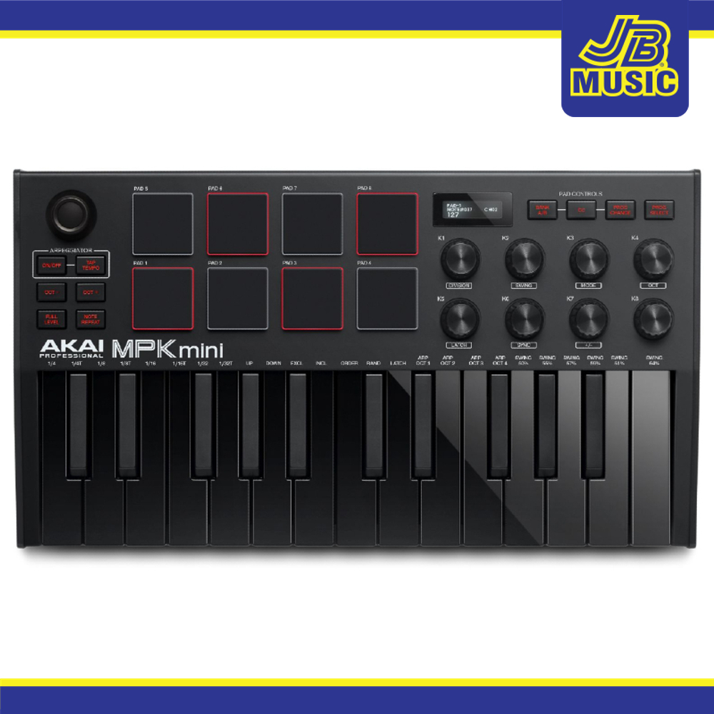 Akai - MPK Mini 3B USB MIDI Compact Keyboard and Pad Controller-Black ...