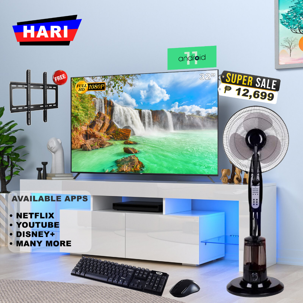 HARI TV 32inch Smart Android 11 w/ Hari Mist Fan Snow & Hari Wireless ...