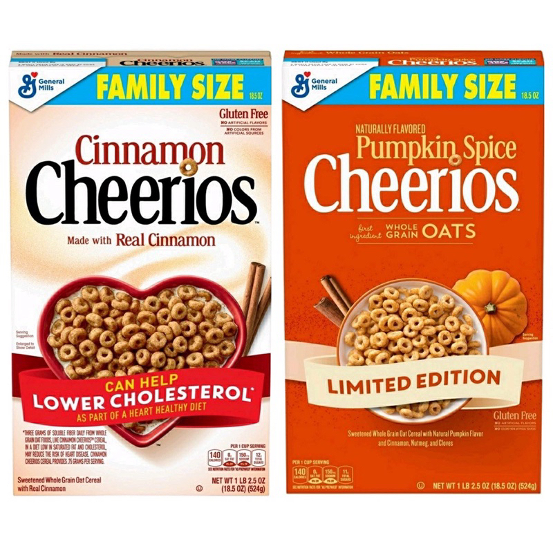 Cheerios Limited Edition Pumpkin Spice & Cinnamon 2boxes 1.04kg ...
