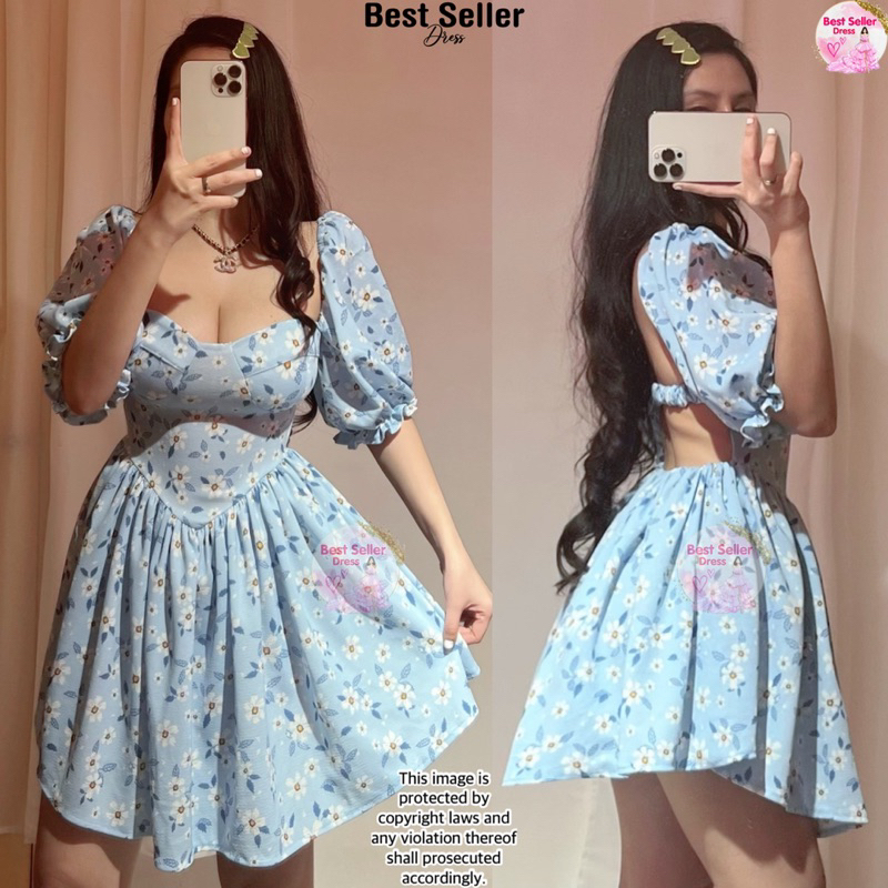 BSD BEST SELLER RUBY (S-XXL) FAIRY DRESS CORSET BACKLESS PUFF SLEEVES ...