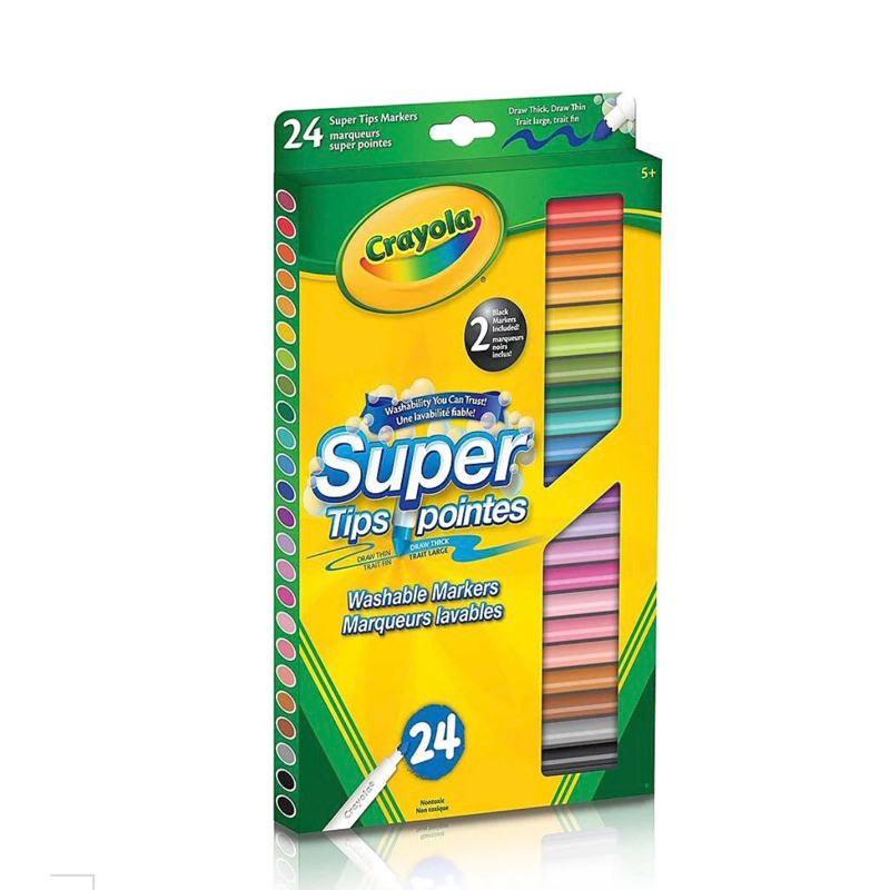 Crayola Washable Super Tips Markers - 24 Pack | Shopee Philippines