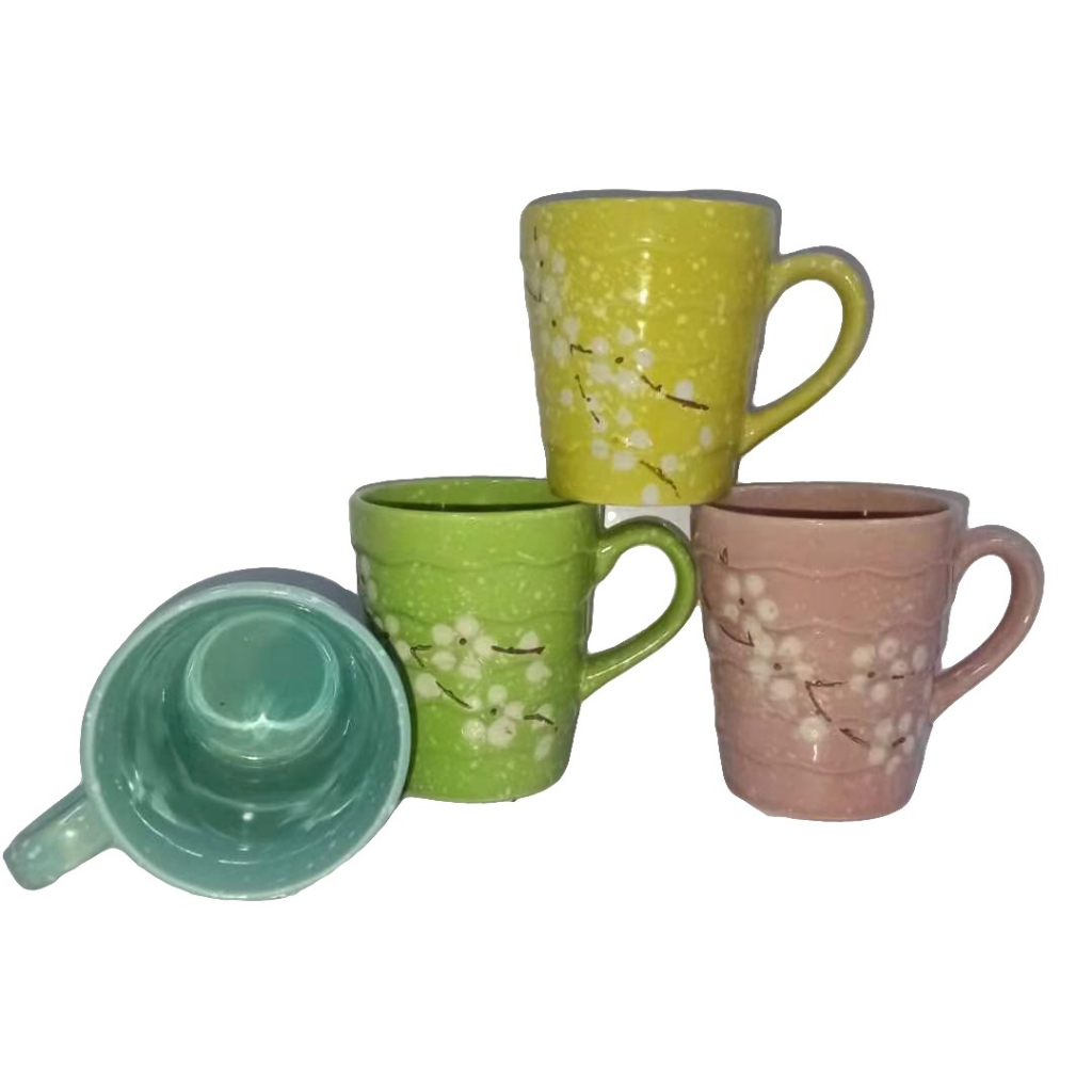DAISY CURVE OUTER CERAMIC FLORAL DECORATIVE BLOSSOM MUG | Shopee ...
