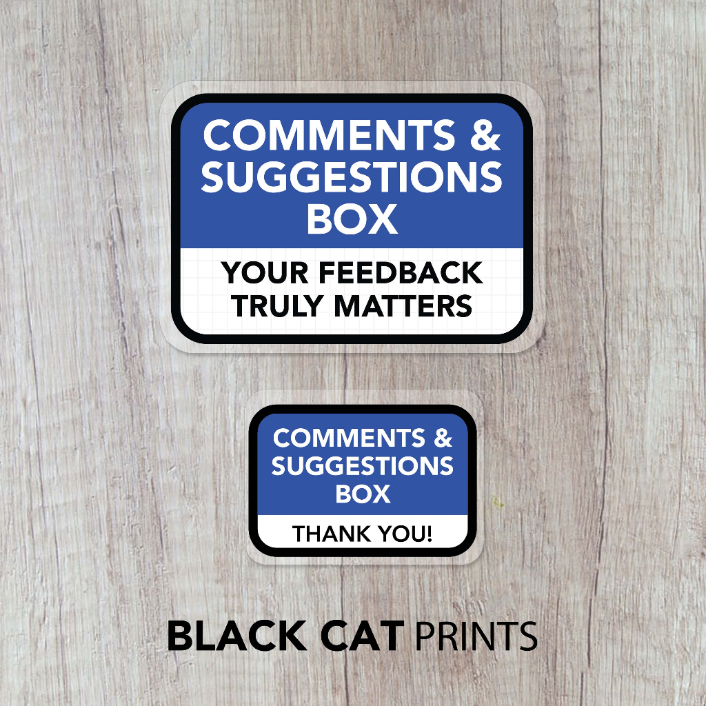 Tip Box / Suggestion Box / Donation Box Laminated Labels / Sign Board ...