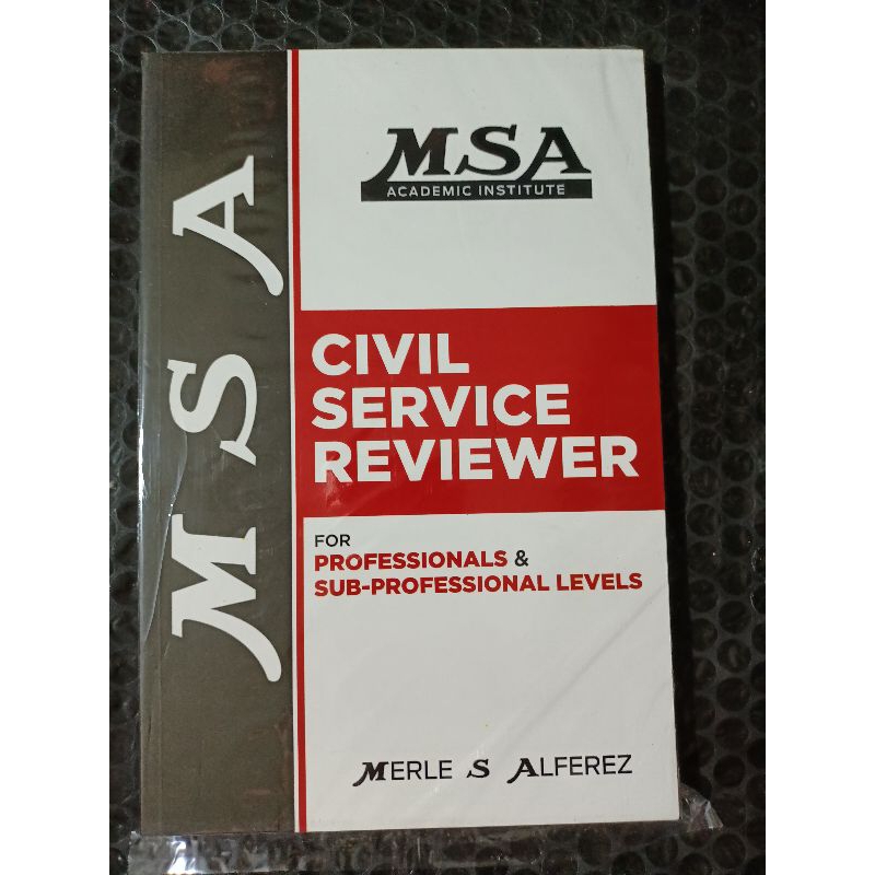 MSA Civil Service Reviewer 2022 edition By:Alferez | Shopee Philippines