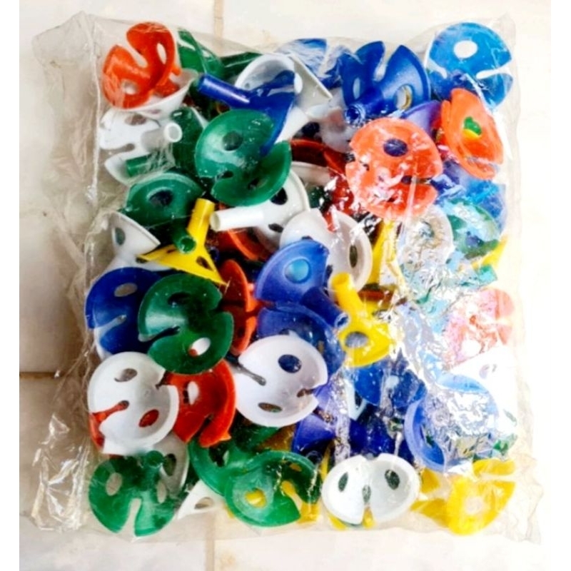 Balloon Cap Lock Assorted Color & Clear Plastic per Pack (Approx.100's ...
