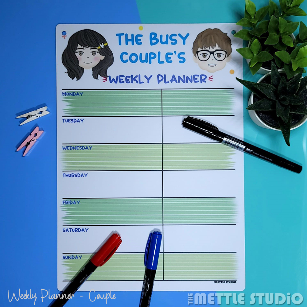 Couple's Weekly Magnetic Planner - Cute, Reusable, Dry Erase | Shopee ...