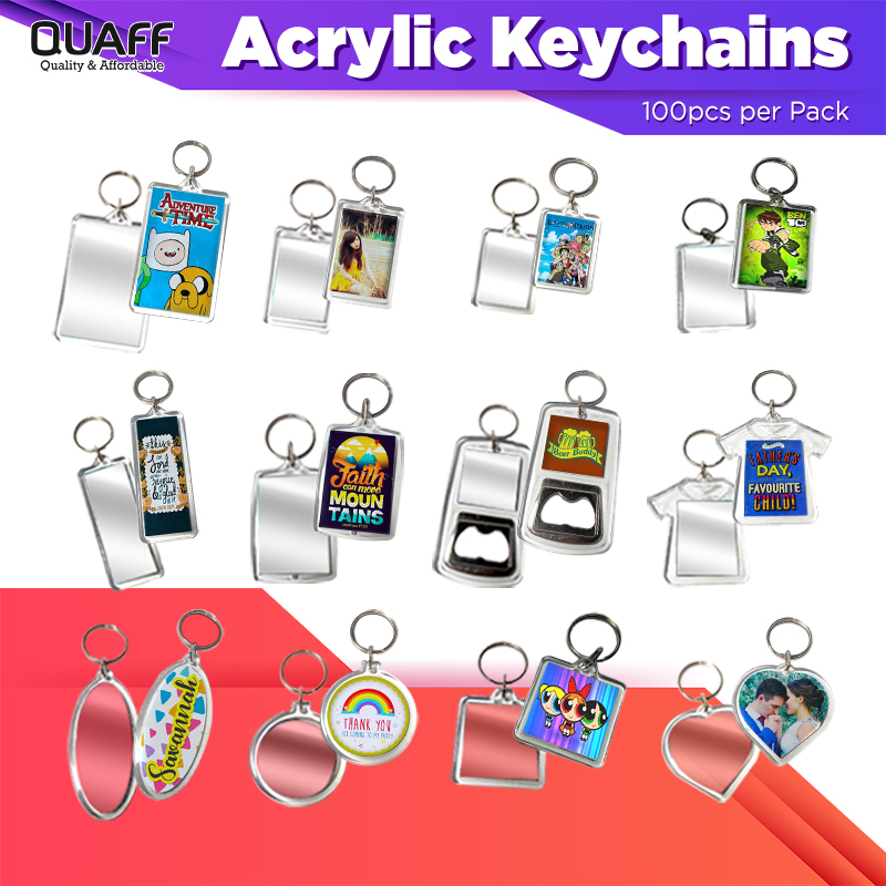 (100 pcs) Photo Insert Acrylic Keychain || Openable Double-Sided ...