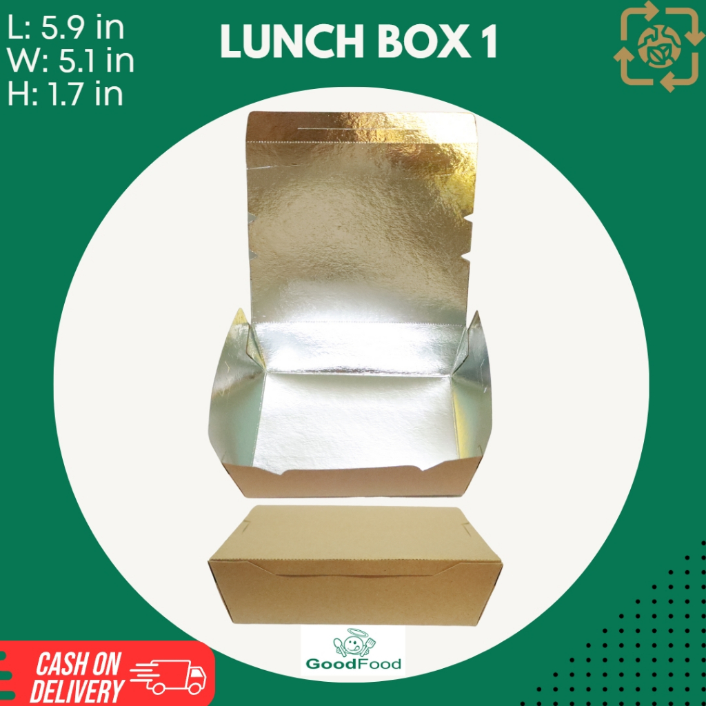 (50 PCS) LB1 Lunch Box Take Out Inasal Box Ulam Box Silog Box Brown ...