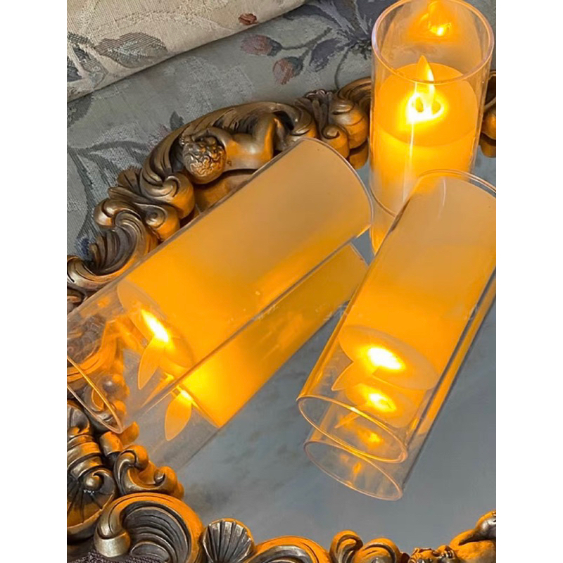 Cod FEA Led Simulated Candle With Acrylic Glass Wedding Romantic Home ...