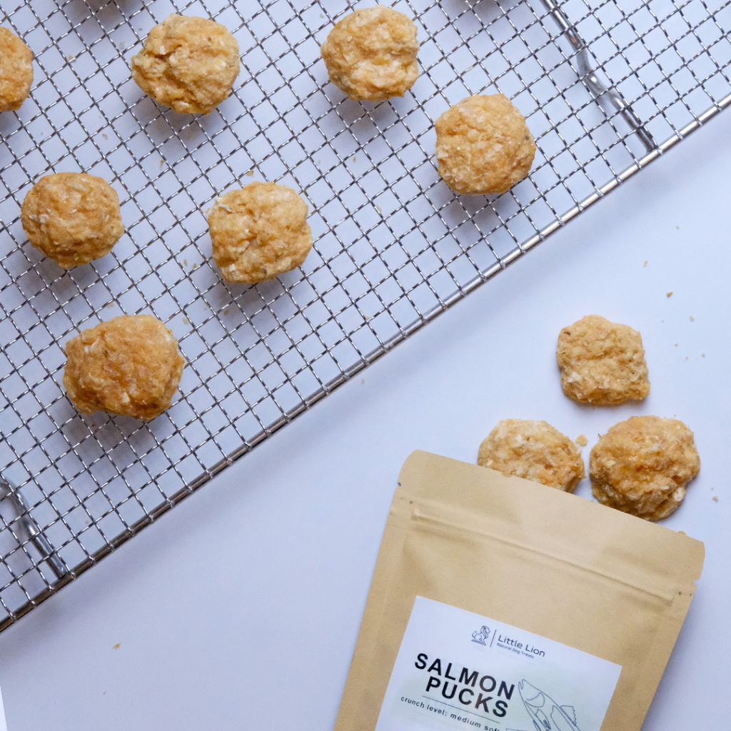 Little Lion Salmon Pucks - All-Natural, Dehydrated Dog Treats | Shopee ...