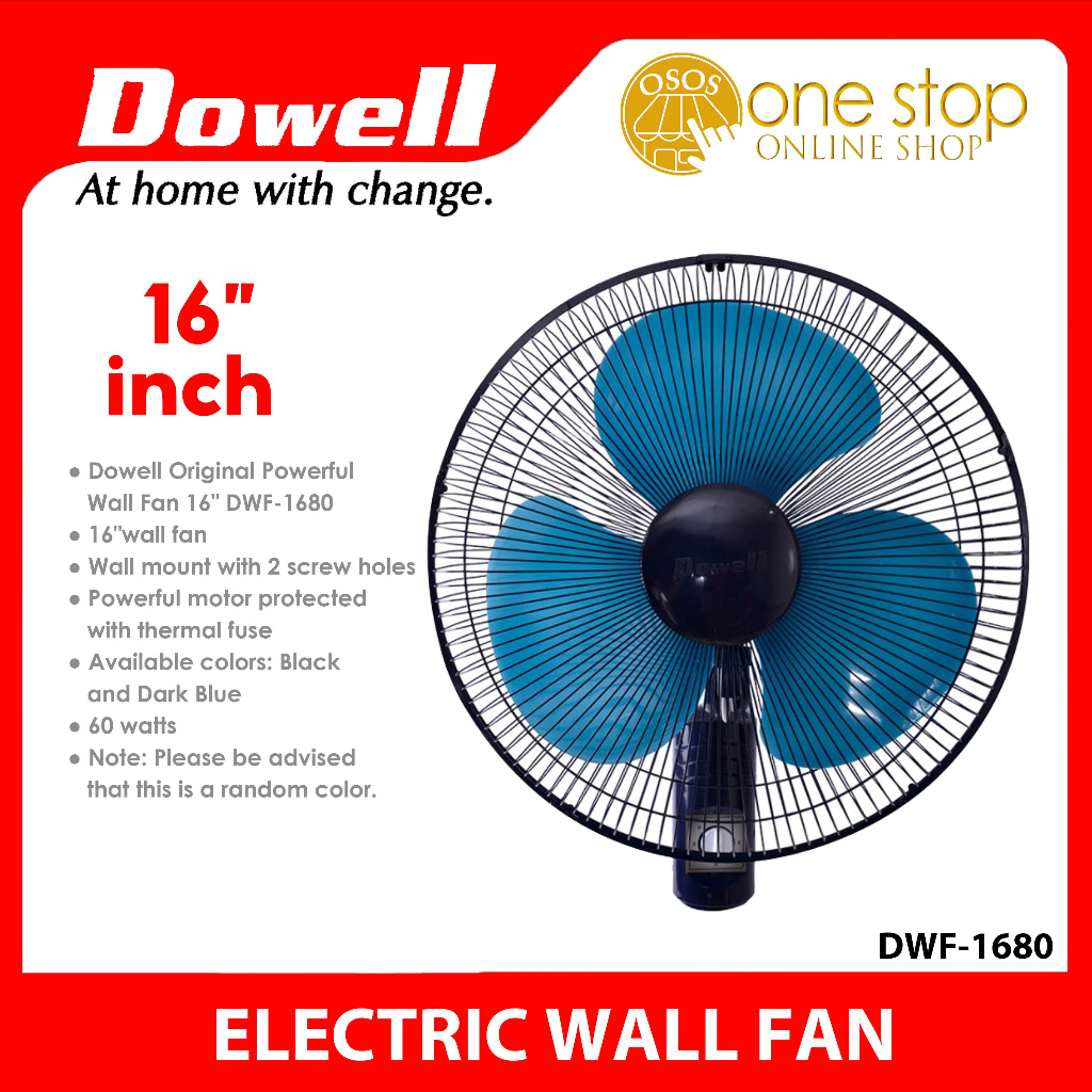 Dowell Original Powerful Wall Fan Electric Fan 16" DWF-1680 •OSOS ...