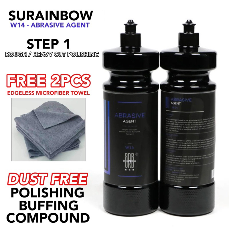 SURAINBOW W14 Heavy cut First Step Polishing Buffing Compound (1 Liter ...