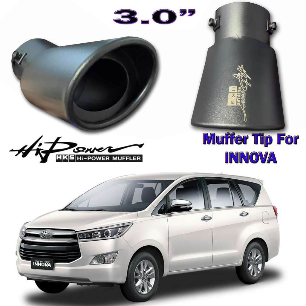 Toyota Innova MUFFLER TIP MATTE BLACK 3" HKS Curved Universal 3.0 ...