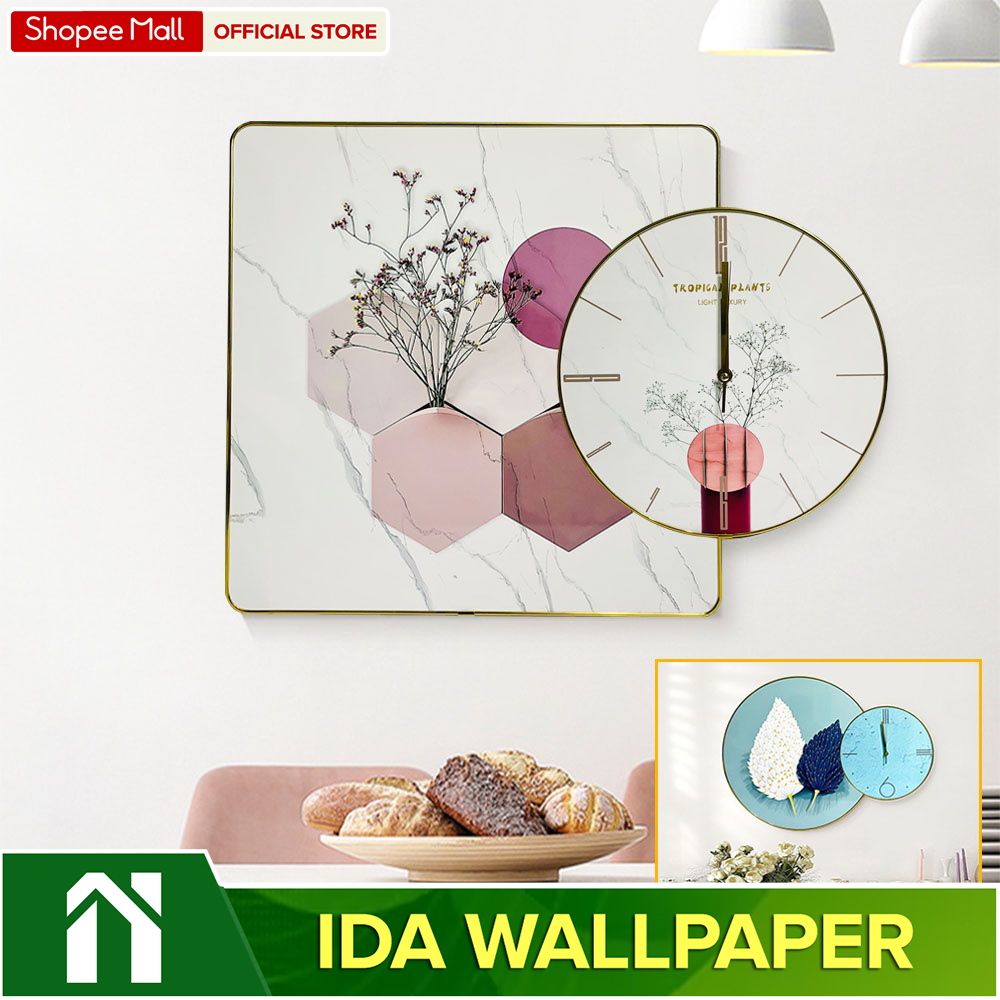 IDA Decorative Hexagonal Wall Clock Set of luxury Frame and Clock ...