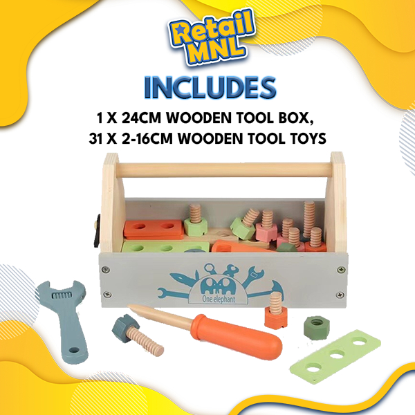 Retailmnl Wooden Toolbox Disassembly Tool Box Kit Early Education ...