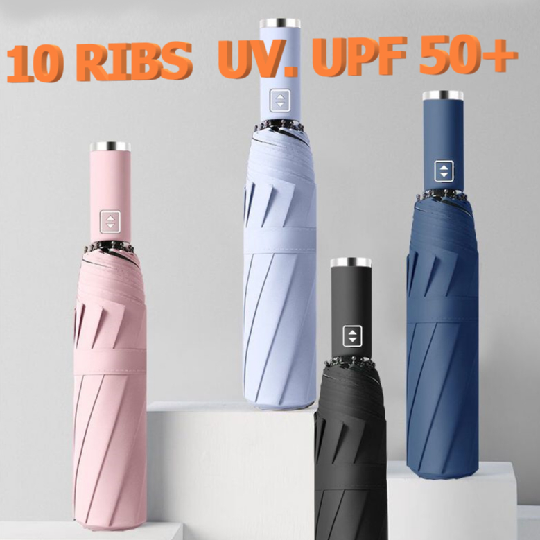 Korean Candy Color UV UPF 50+ Automatic Weather Umbrella 10 RIBS | Shopee Philippines