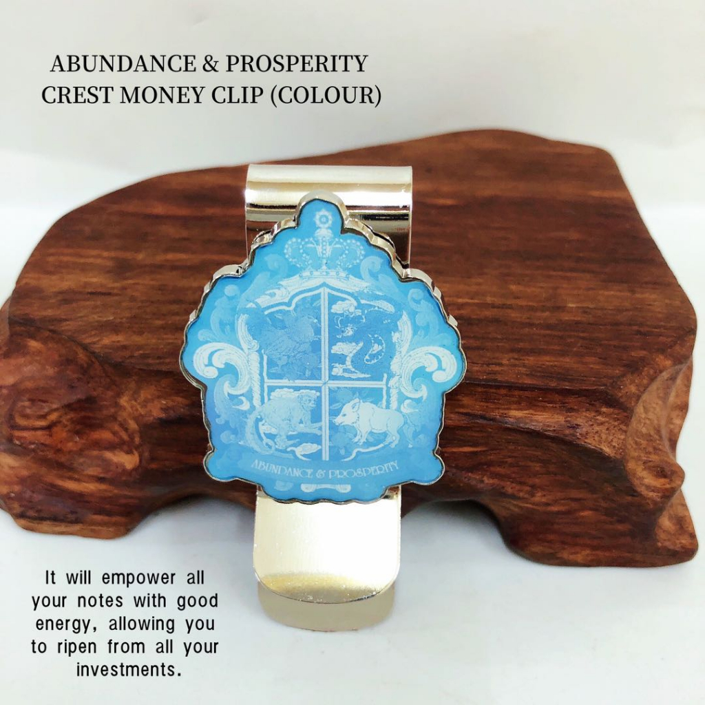 Fengshui Abundance & Prosperity Crest Money Clip (Blue) | Shopee ...
