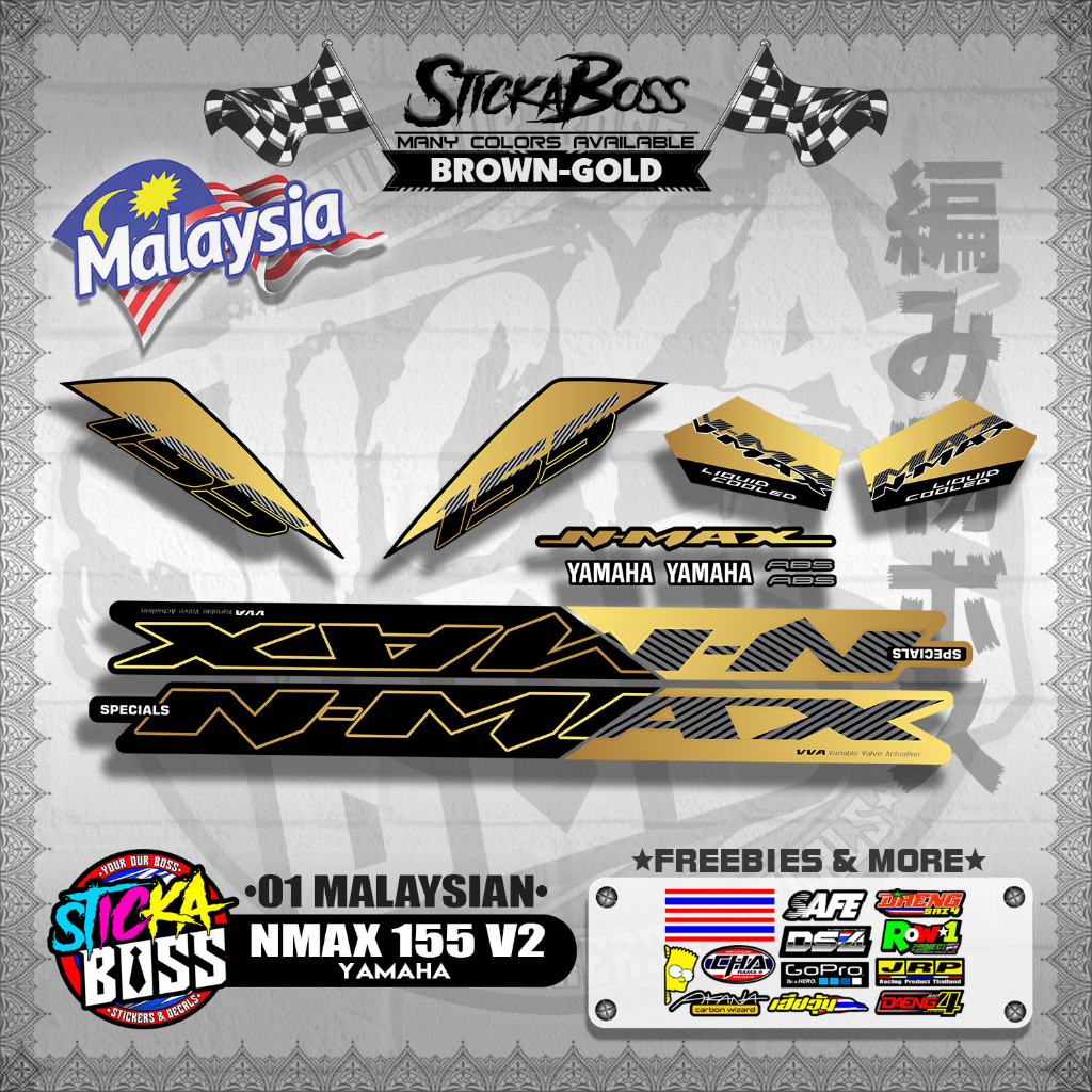 NMAX 155 V2 DECALS ( 01 MALAYSIAN ) 【WITH FREEBIES】 | Shopee Philippines