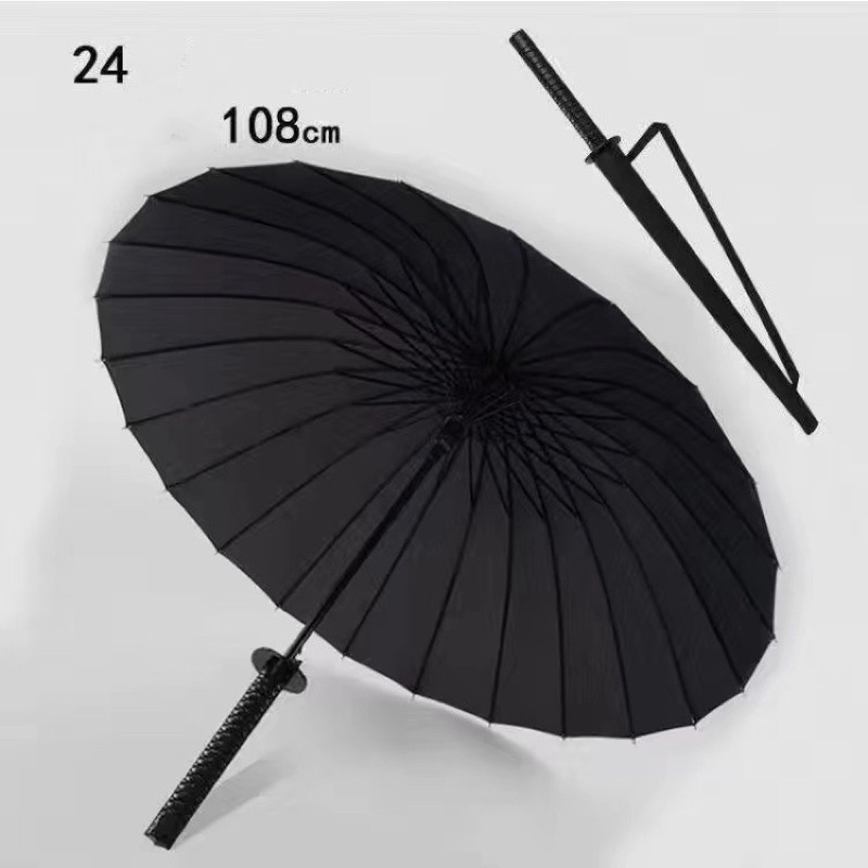 Fashion Black Samurai Umbrella Katana Sword Handle Strap Long Umbrella ...