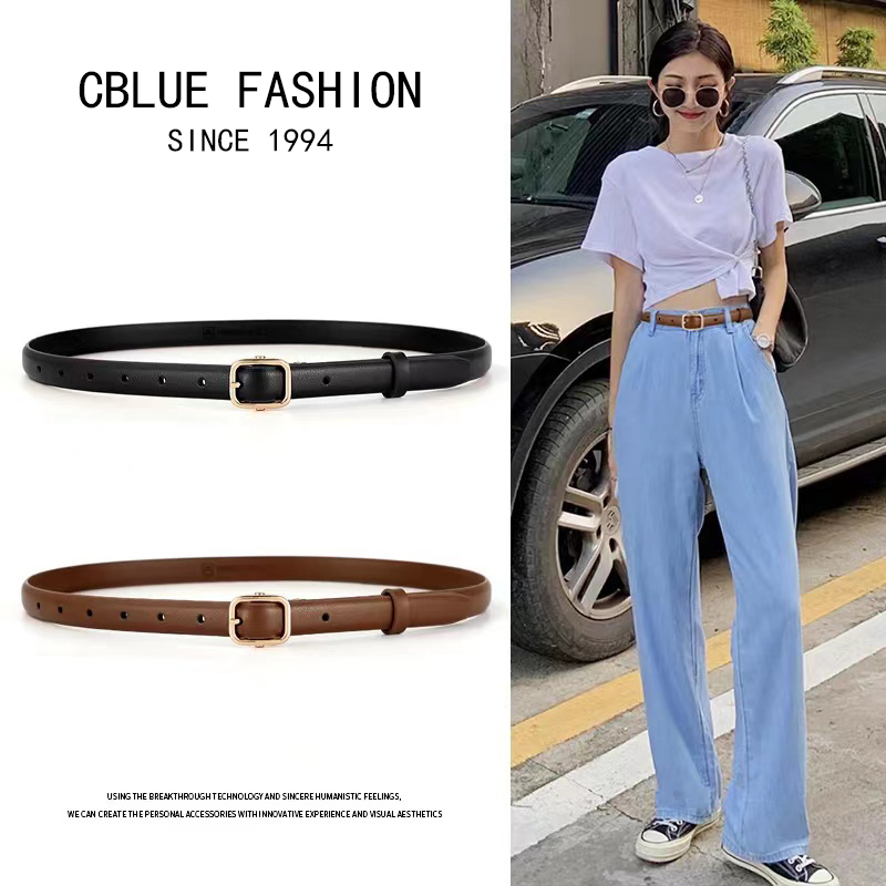 Women Vintage Metal Boho Leather Round Buckle Waist Belt Korean Fashion ...