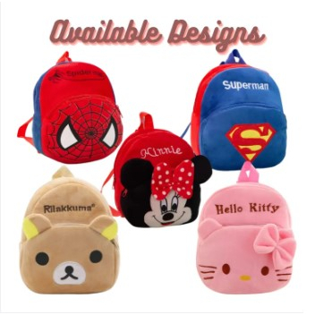 TFL Cartoon Themed Fluffy Kids Backpack Baby Small Plush Cartoon ...