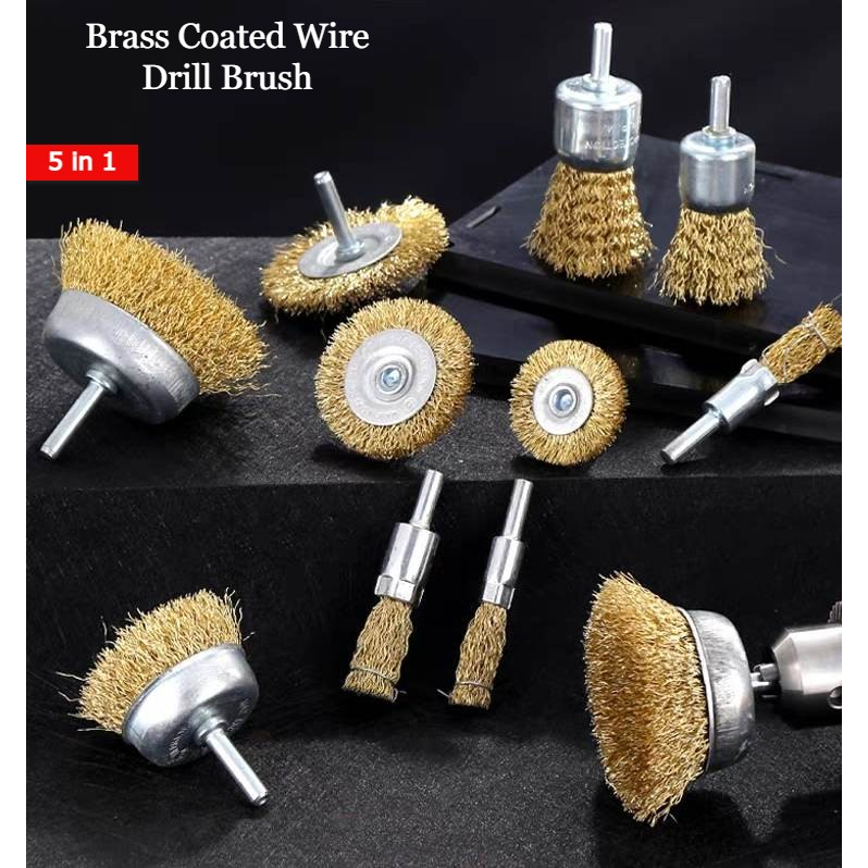 5pcs Set Wire Brush Wheel Steel Wire Polishing Wheel Grinder Cleaning ...