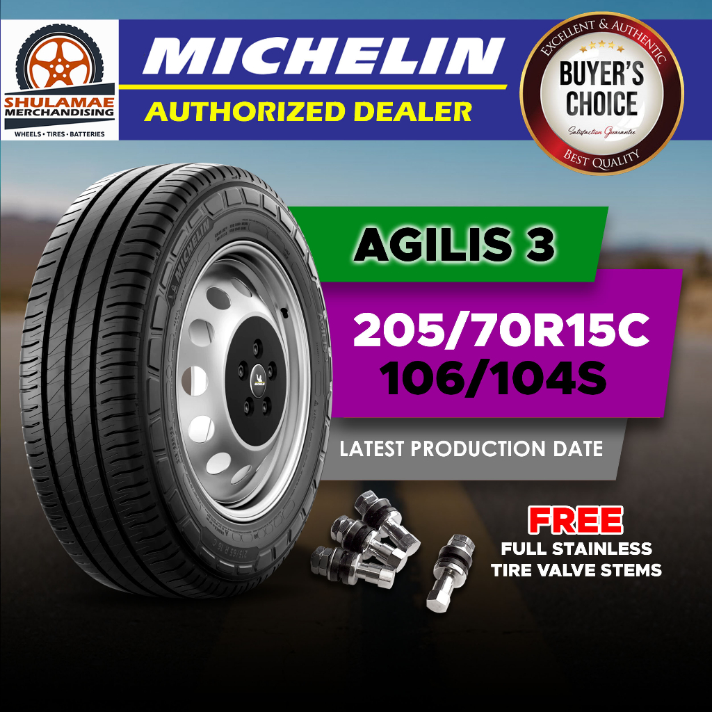 MICHELIN 205/70 R15C 8PR AGILIS 3 (Thailand made, with free stainless tire valve) | Shopee ...