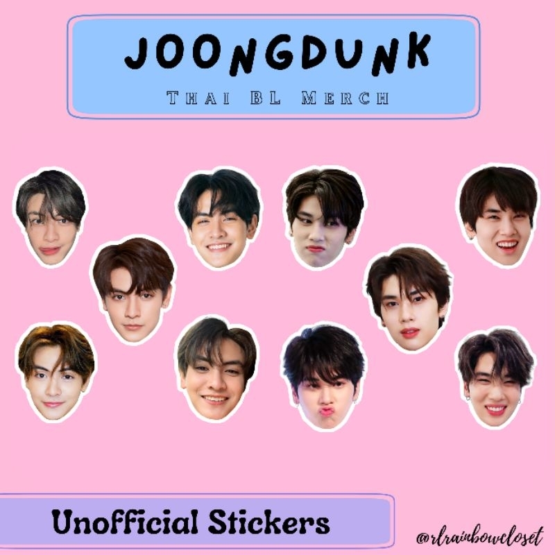 Joong Archen Dunk Natachai Laminated Bubble Head Stickers JoongDunk ...