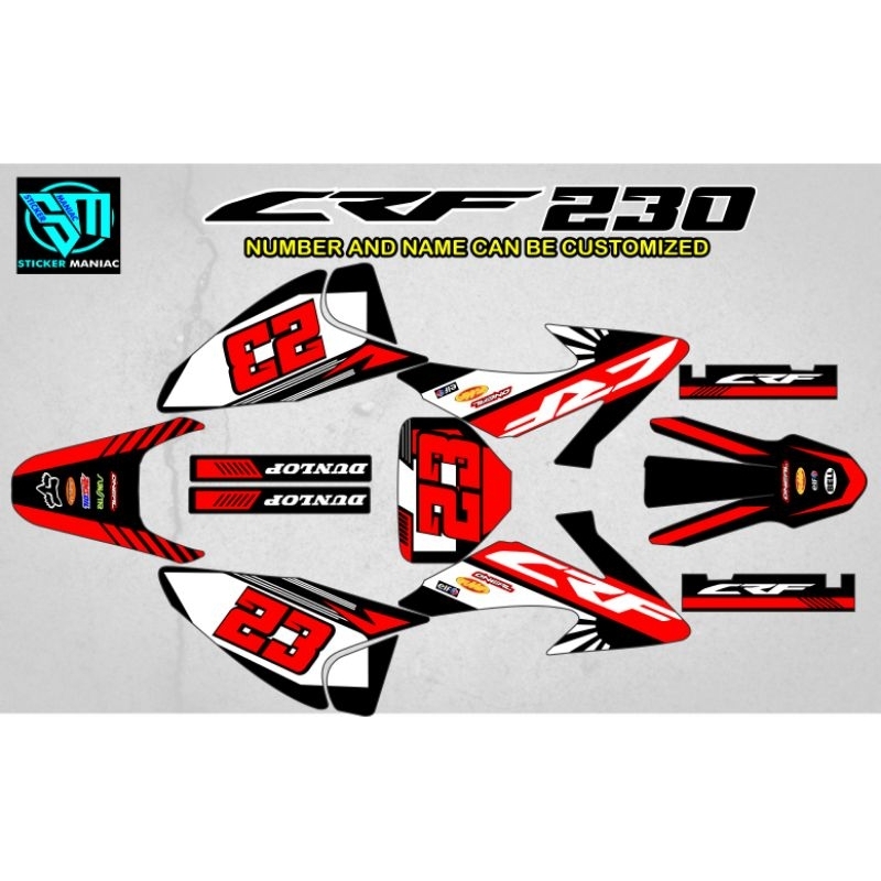 Honda crf 230 full body decals Laminated | Shopee Philippines