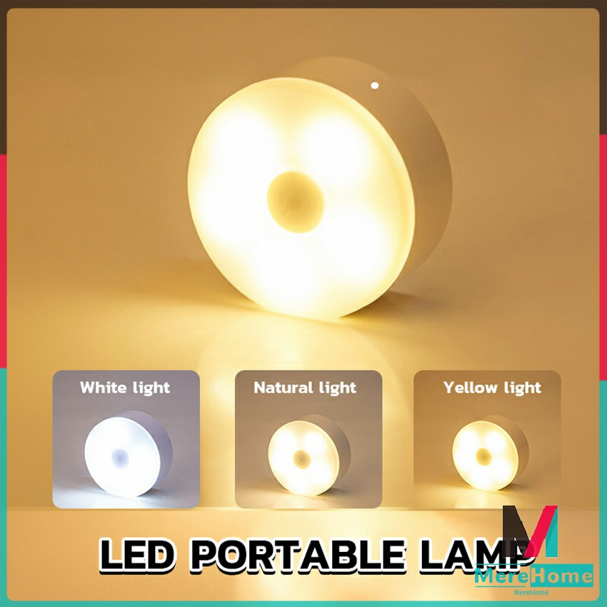 Stick Tap Push Lamp Night Light USB Rechargeable Stick-on Push Light ...